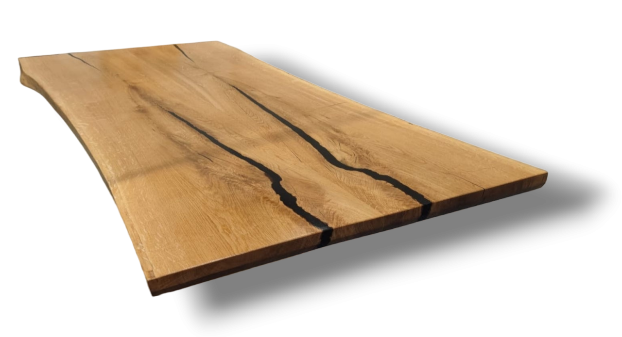 Solid Wood Kitchen Worktops / Oak Kitchen Islands with Live Edges ...