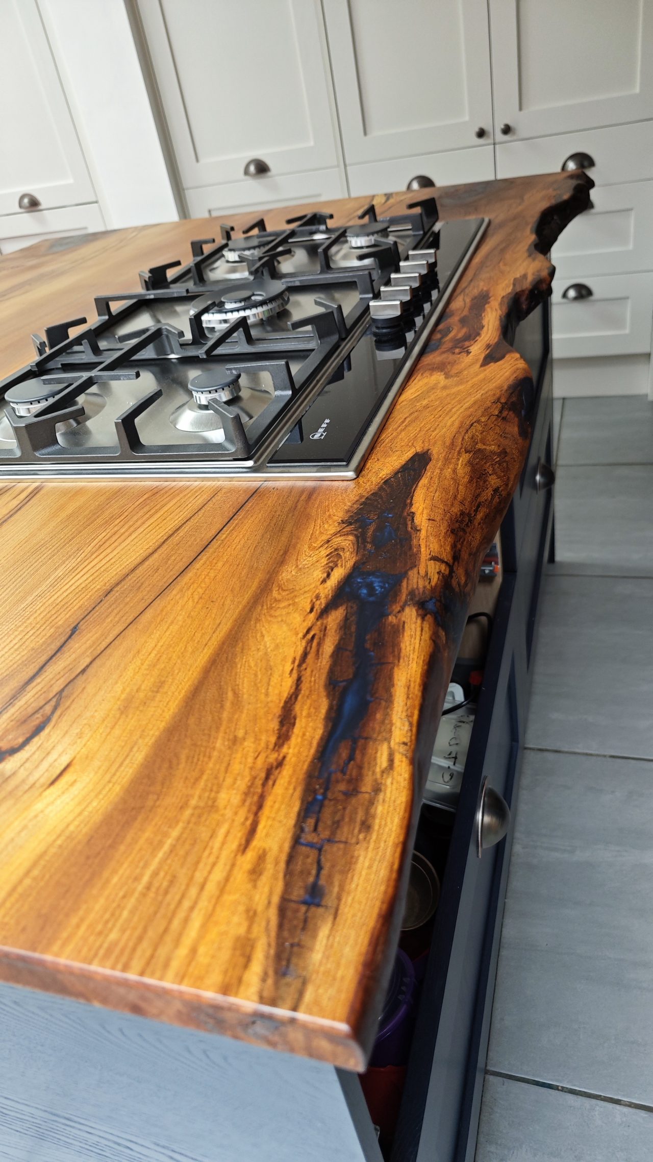 Solid Wood Kitchen Worktops / Oak Kitchen Islands with Live Edges ...